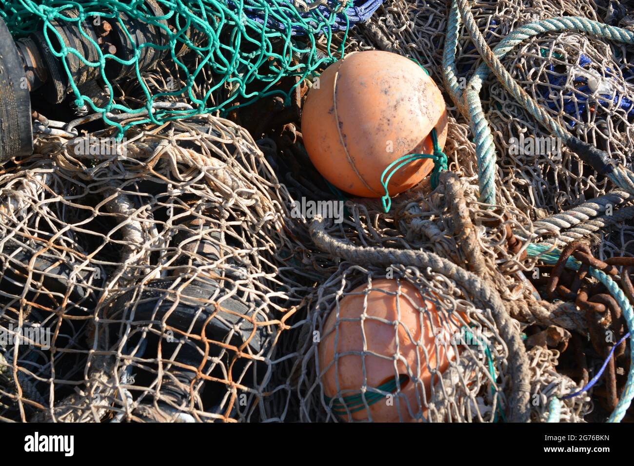 Nautical backgrounds and textures from the jetty of a working fishing ...