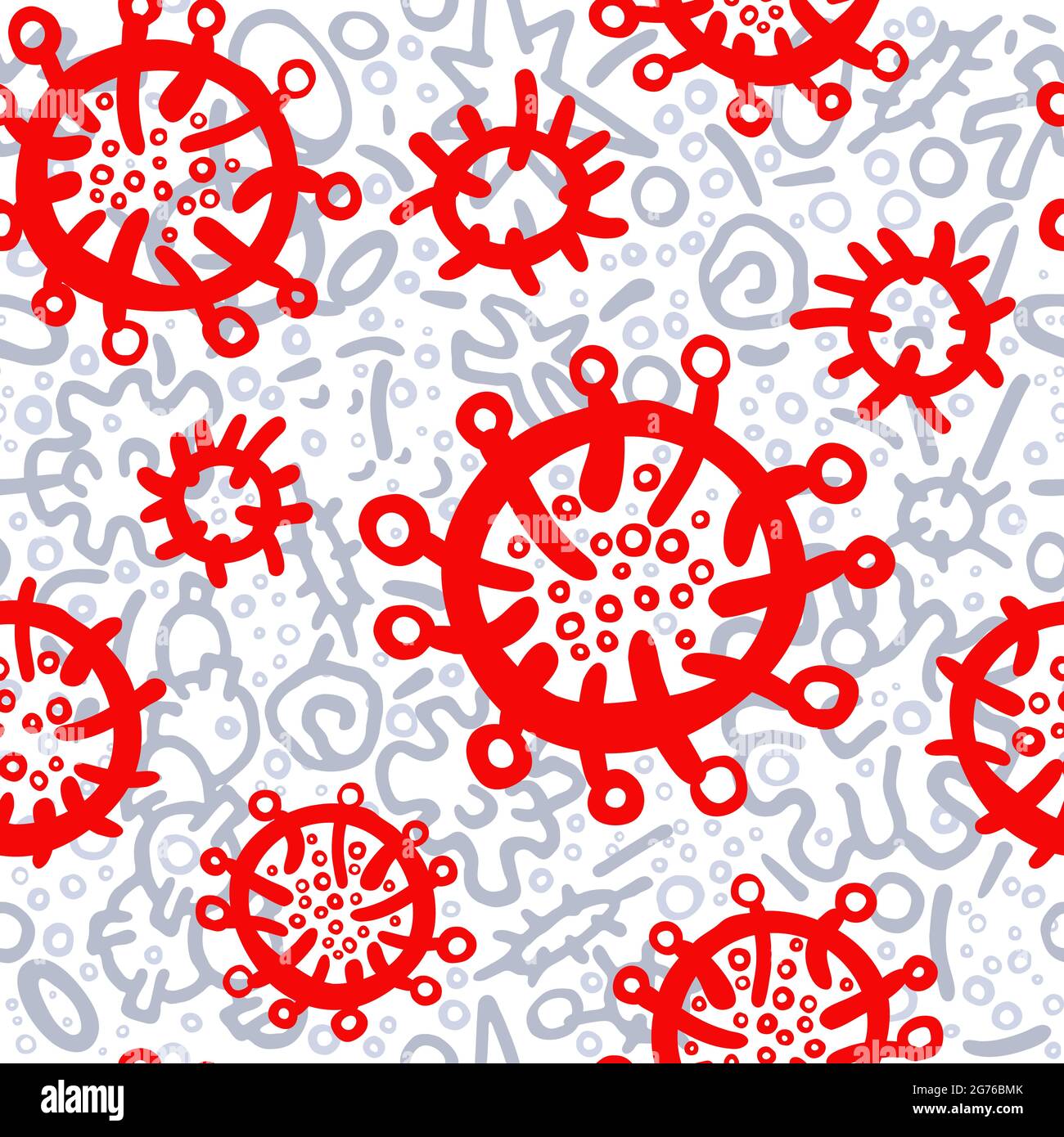 Corona virus seamless pattern. Art hand drawn doodle vector ...