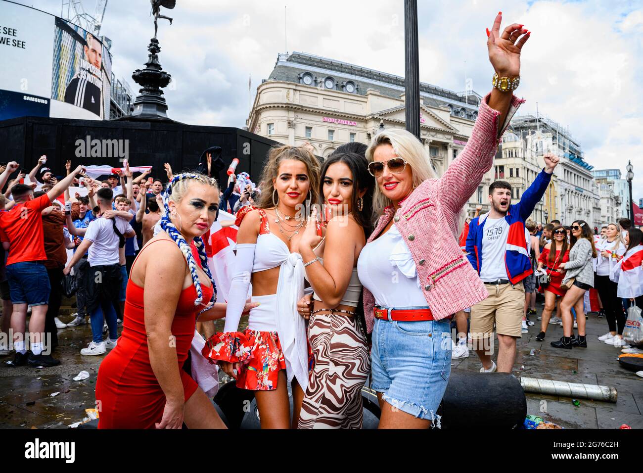 LONDON, UNITED KINGDOM. 11th, Jul 2021. The fans are gathered in the ...