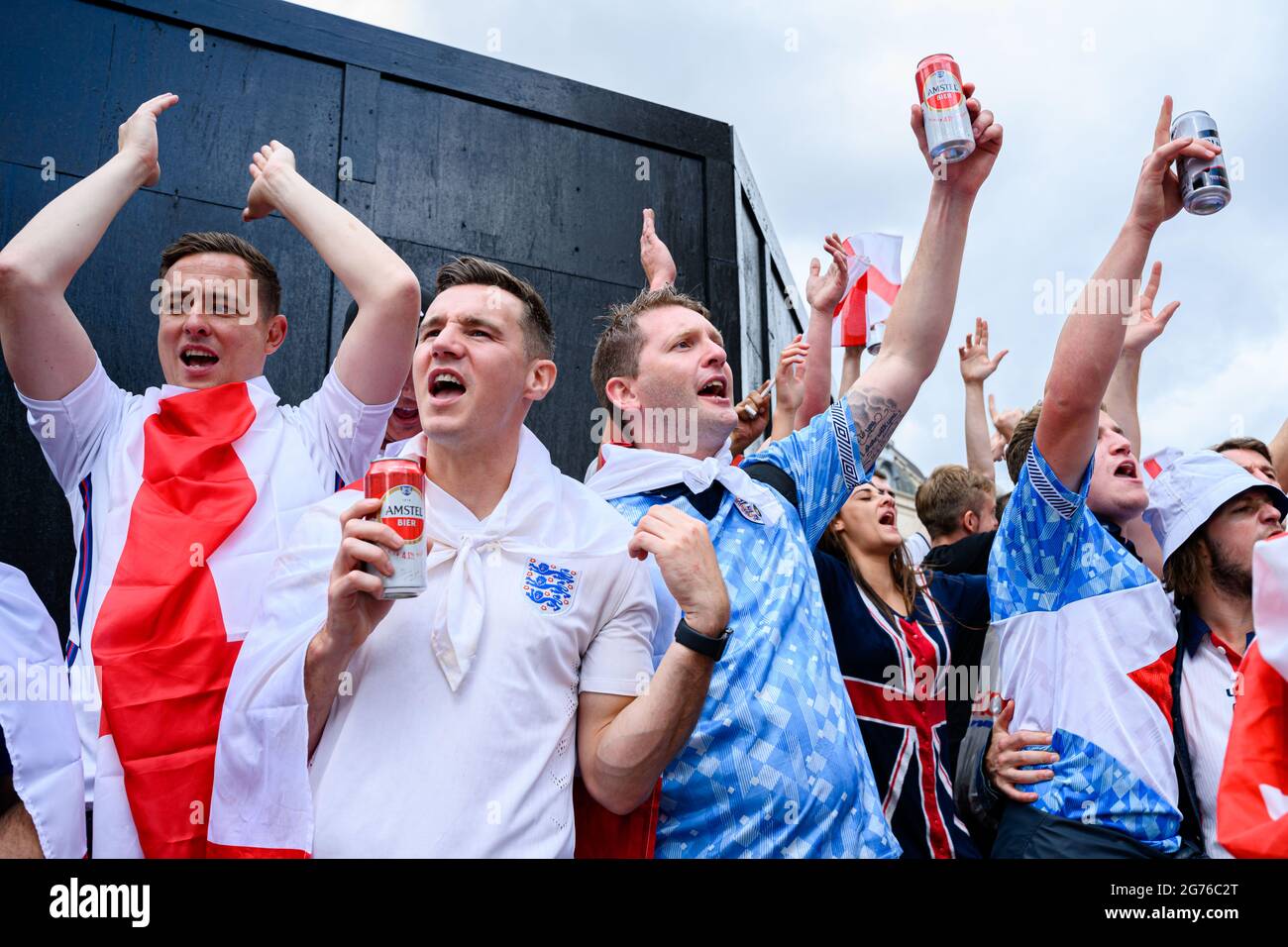 LONDON, UNITED KINGDOM. 11th, Jul 2021. The fans are gathered in the ...