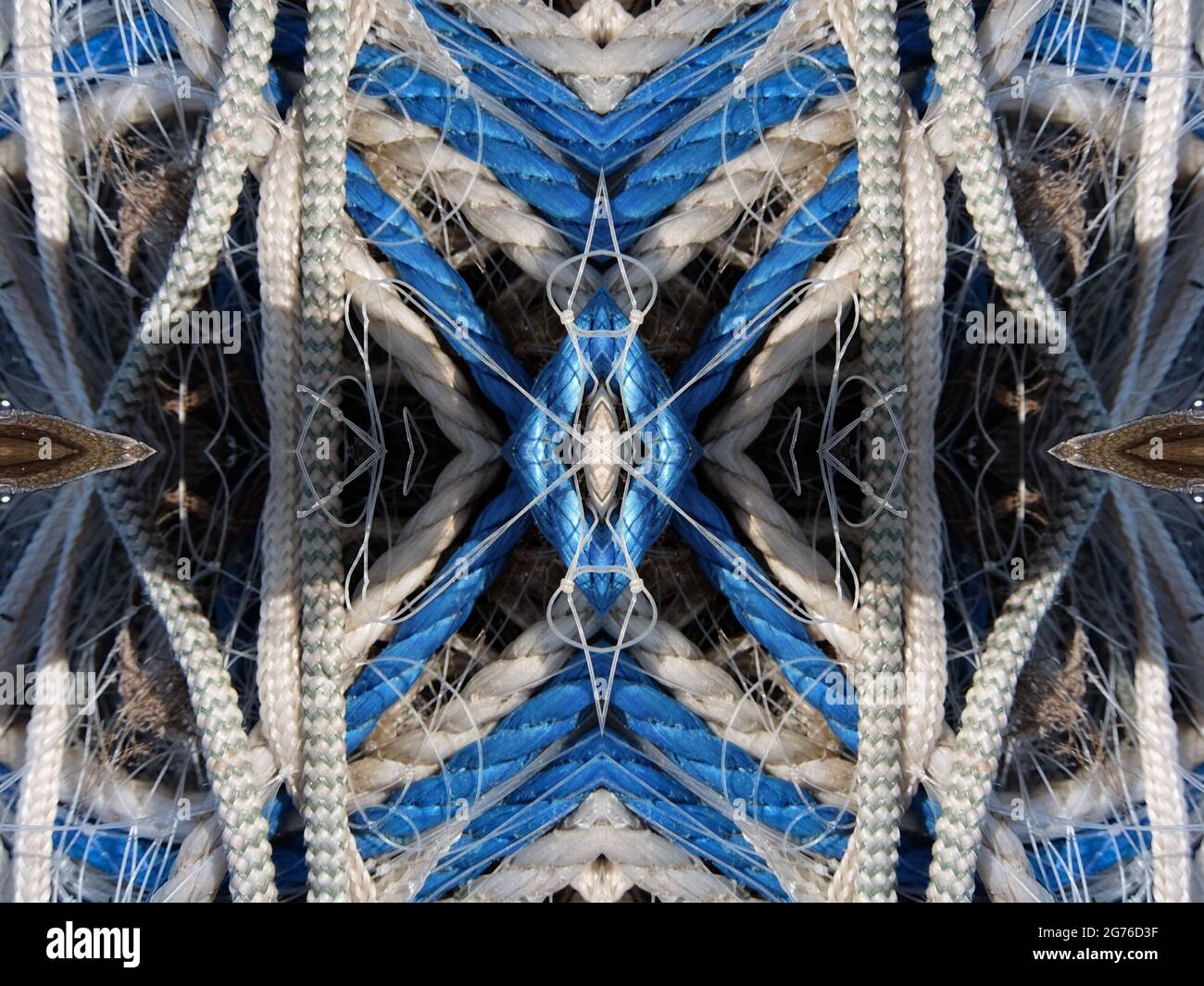 A symmetrical background with a fishing rope and net pattern Stock ...