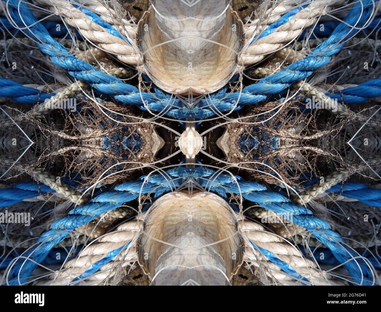 A symmetrical background with a fishing rope and net pattern Stock ...