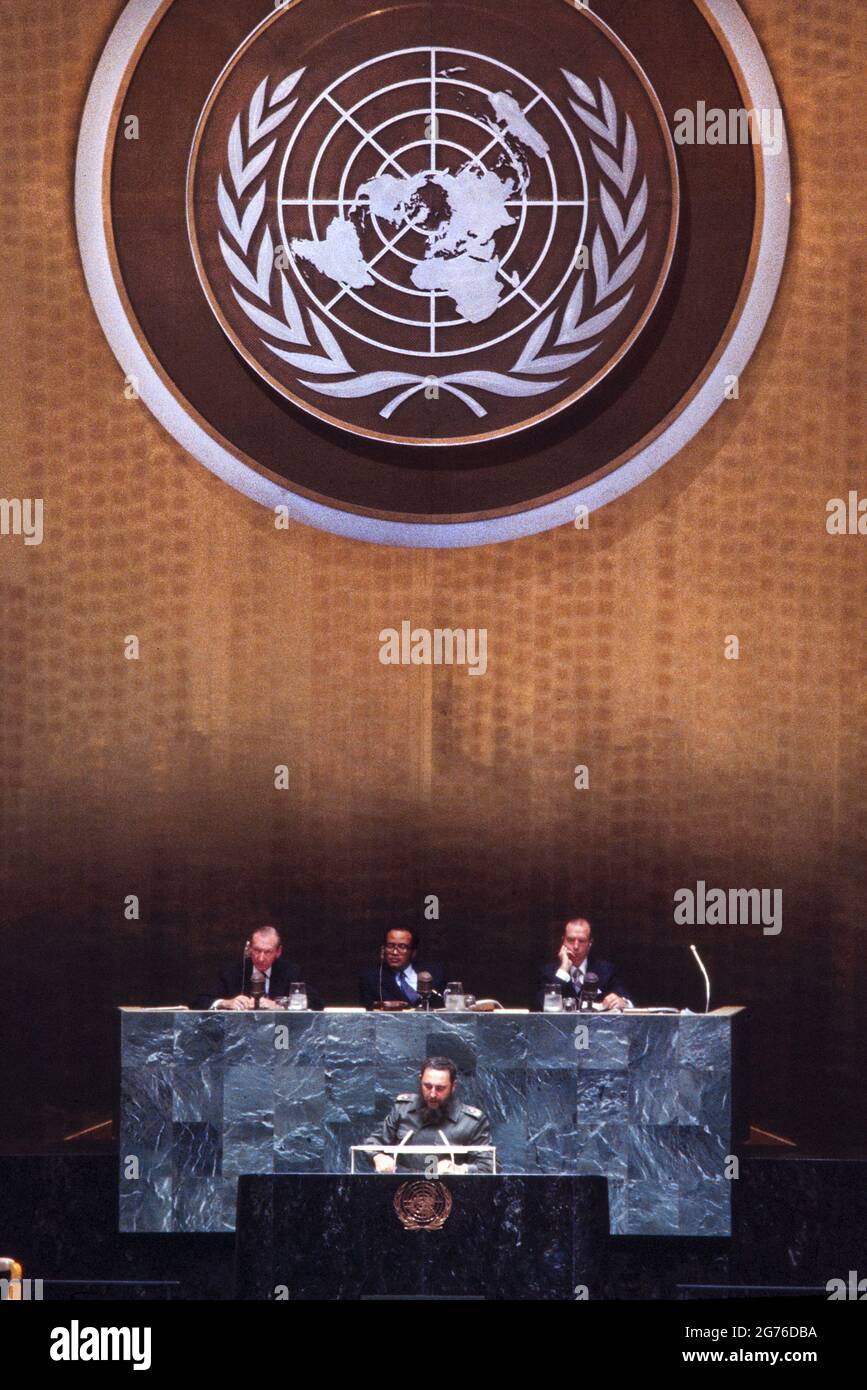 Cuban Leader Fidel Castro, Full-Length Portrait, speaking before ...