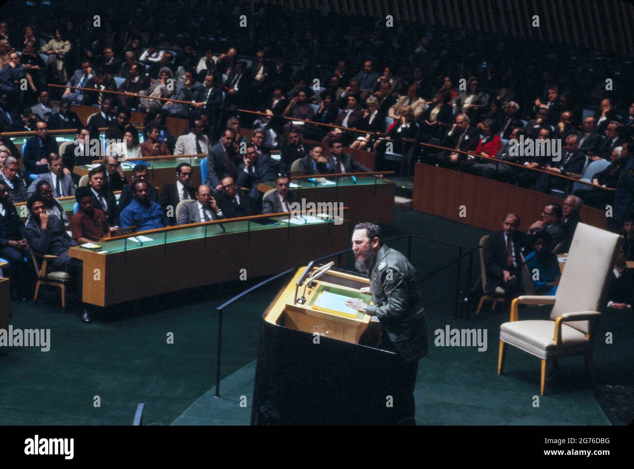 Cuban Leader Fidel Castro, Full-Length Portrait, speaking before ...