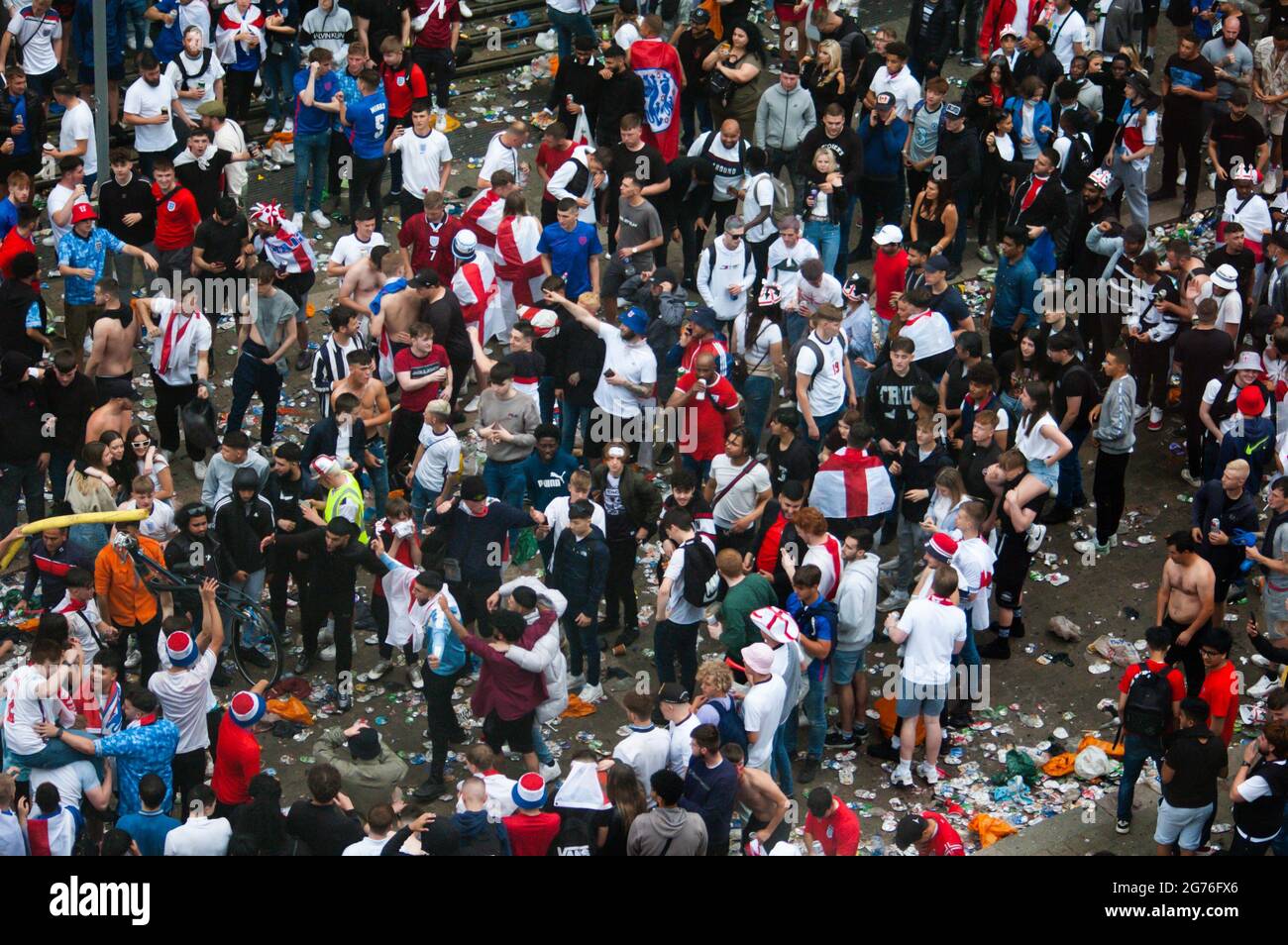 Wembley, London, England. 11th July 2021. England fans outside Wembley ...
