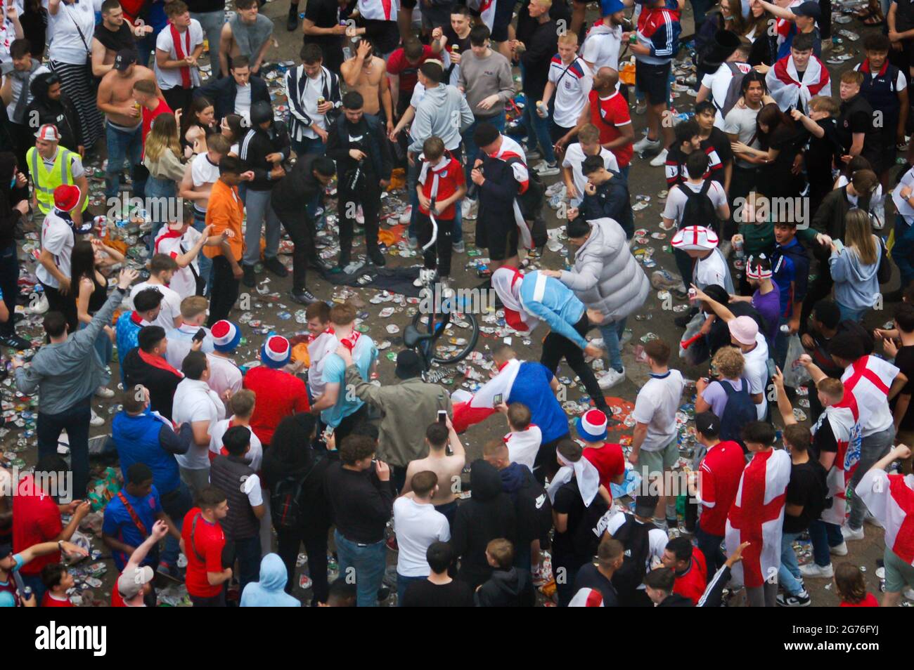 Wembley, London, England. 11th July 2021. England fans outside Wembley ...