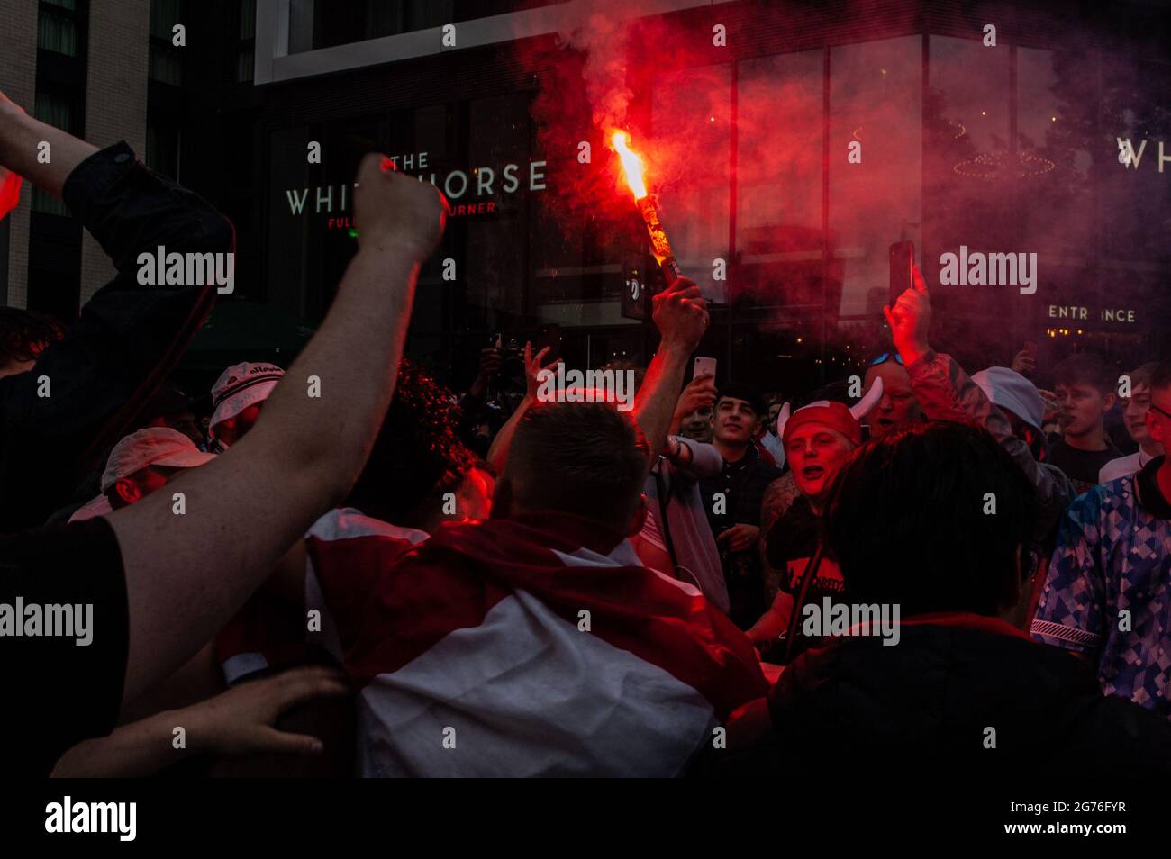 Wembley, London, England. 11th July 2021. England fans outside Wembley ...