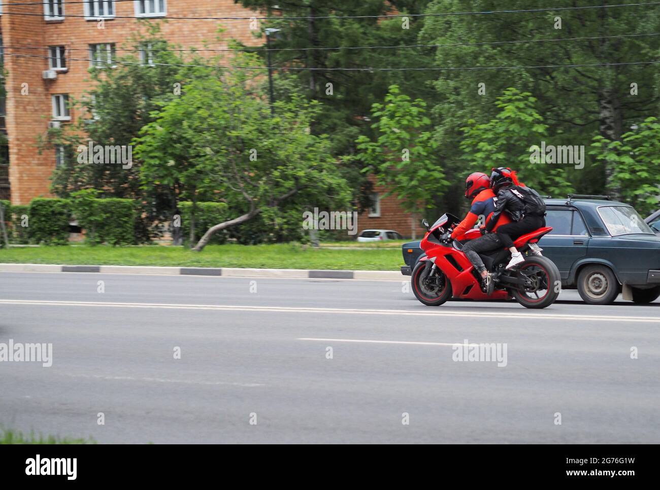 Motorcyclists speed passenger hi-res stock photography and images - Alamy