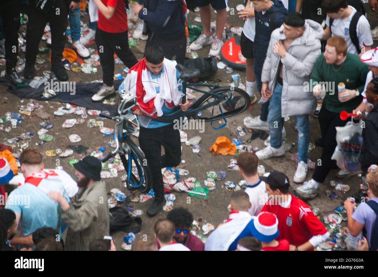 Wembley, London, England. 11th July 2021. England fans outside Wembley ...
