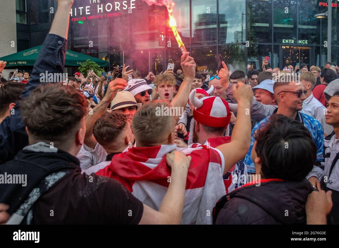 Wembley, London, England. 11th July 2021. England fans outside Wembley ...