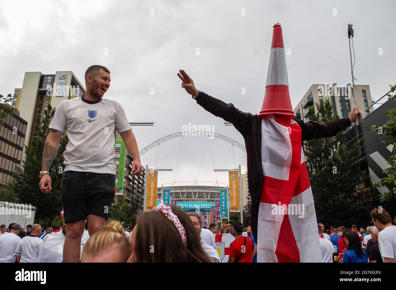Wembley, London, England. 11th July 2021. England fans outside Wembley ...
