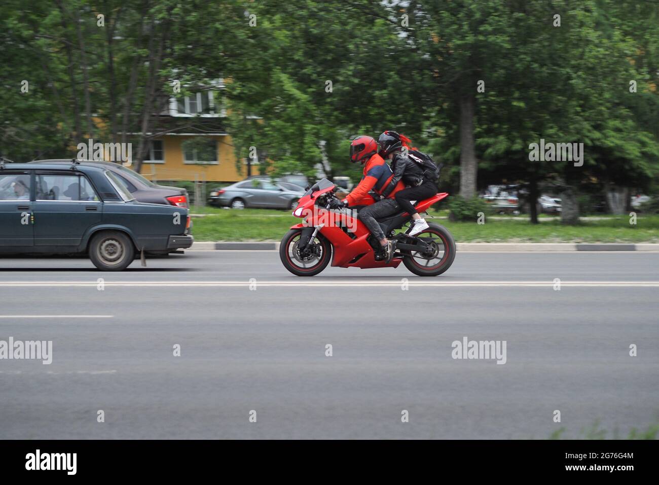 Motorcyclists speed passenger hi-res stock photography and images - Alamy