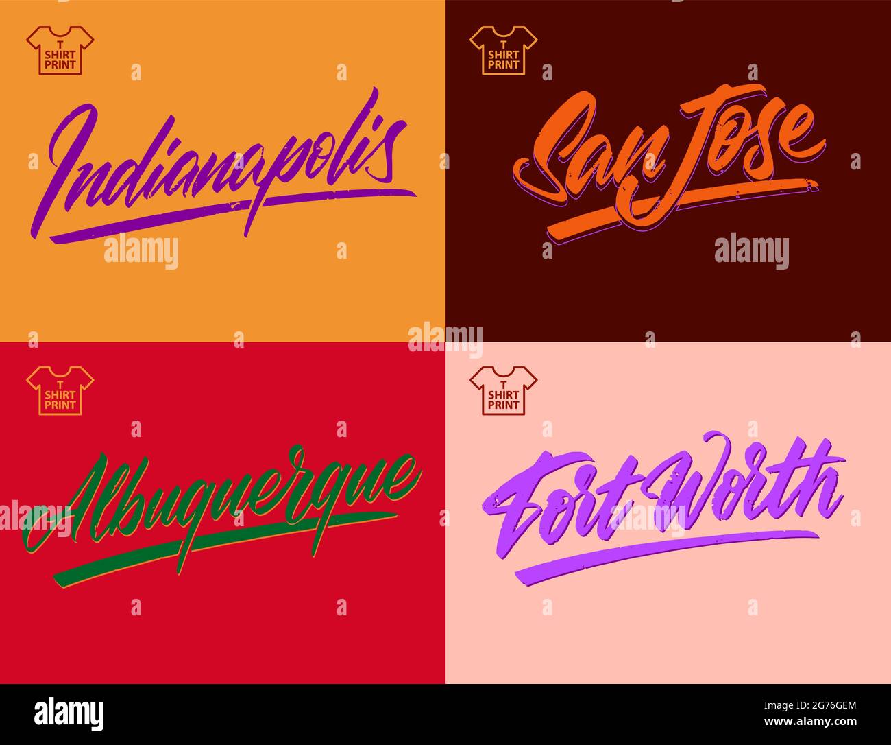 Vintage handwritten brush lettering of America cities. Indianapolis ...