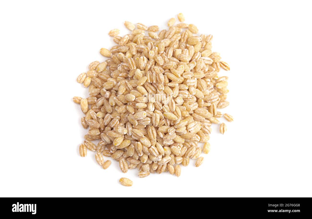 Pile of Barley Wheat Isolated on a White Background Stock Photo - Alamy