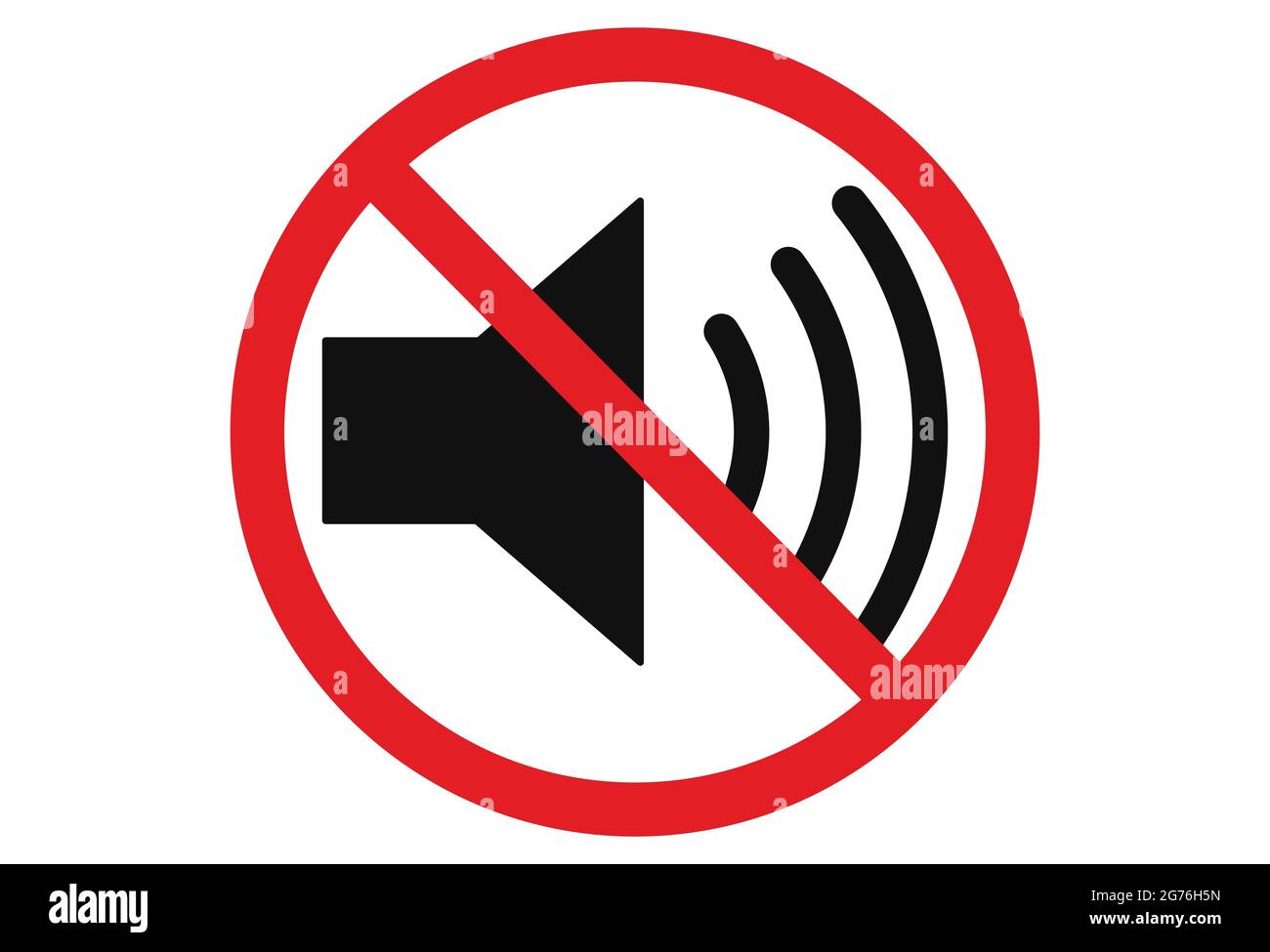 The no sound sign on a white background Stock Photo - Alamy