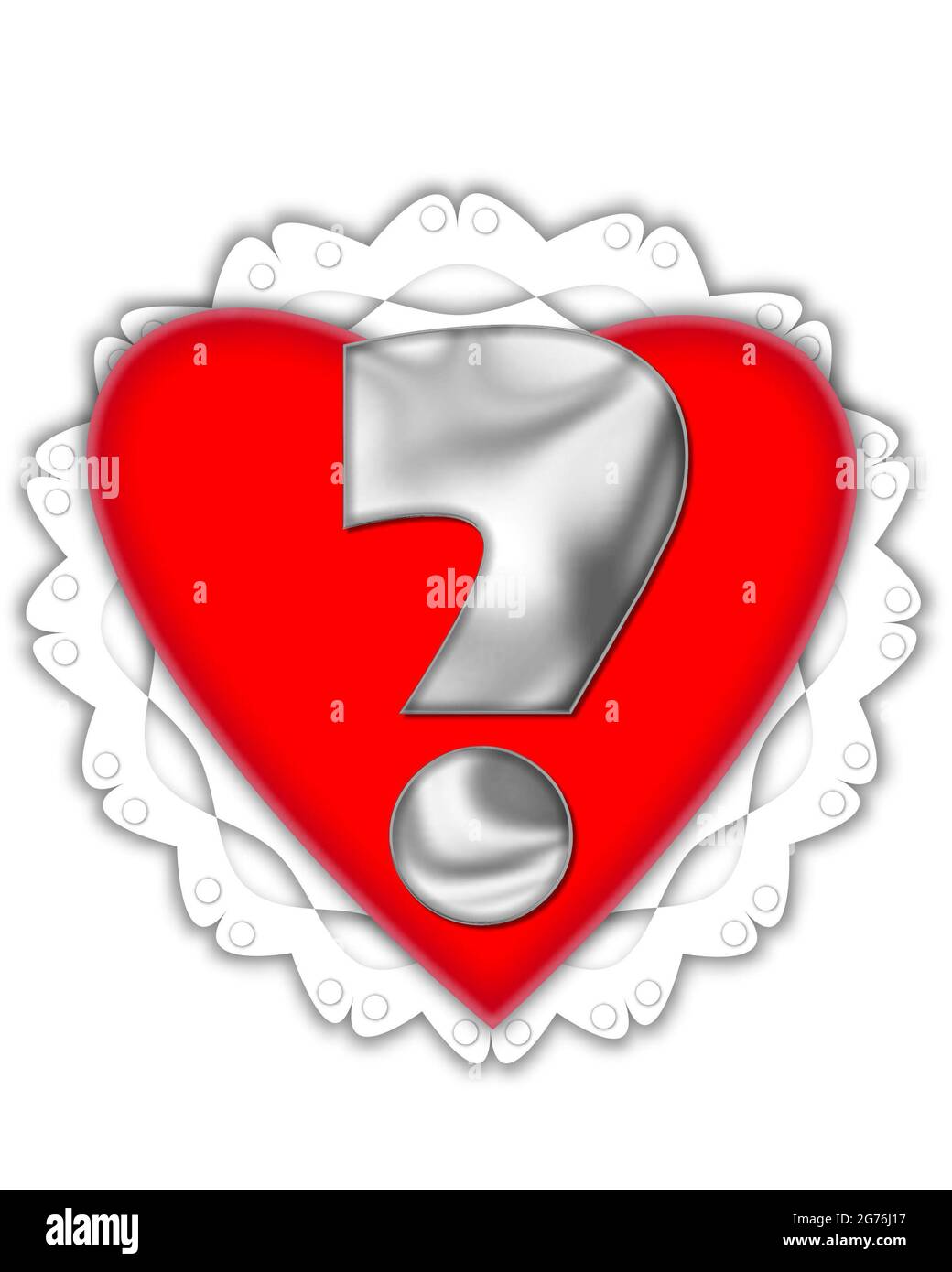 Question mark, in the alphabet set "Valentine Foil," is metalic silver ...