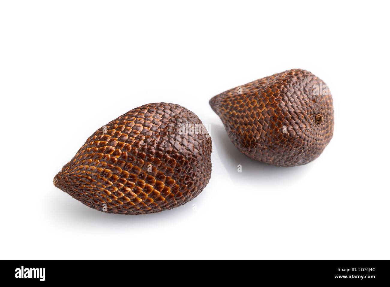 Salak or snake fruit isolated on white background. Side view, close up ...