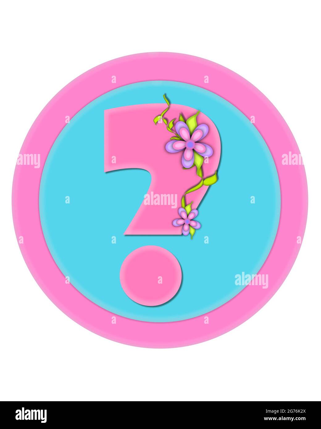 Question mark, in the alphabet set "Bouquet in Pastels," is soft pink ...