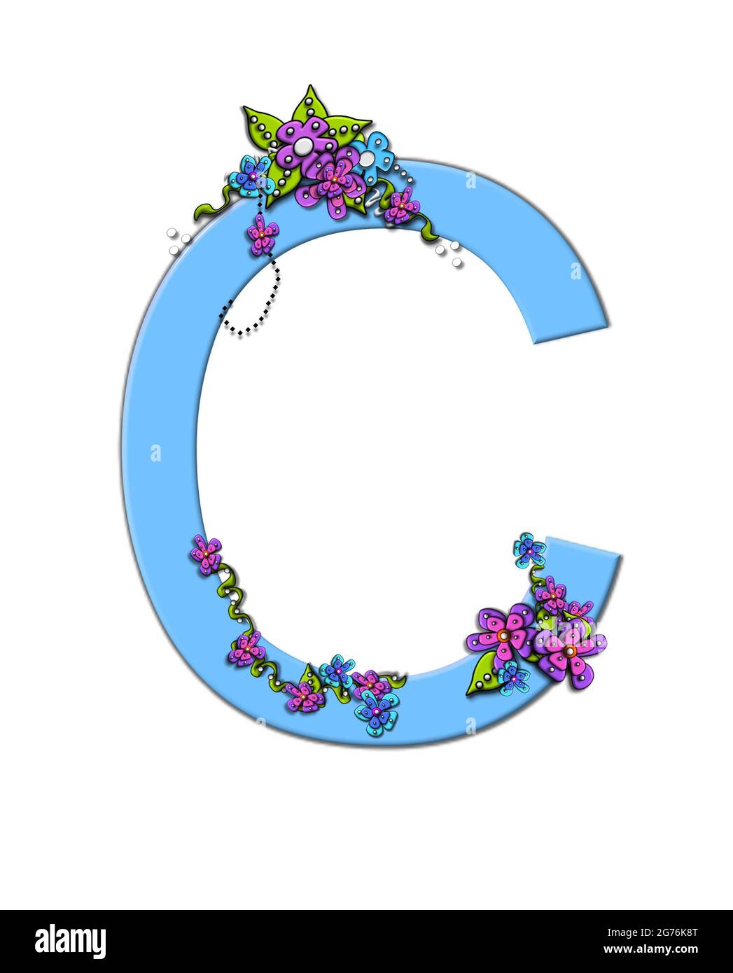 The soft, blue letter C, in the alphabet set "Burst of Spring Blue" is ...