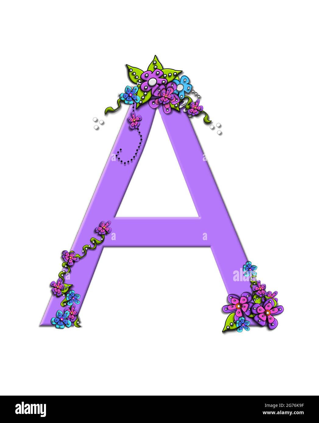 The soft, lilac letter A, in the alphabet set "Burst of Spring Lilac ...