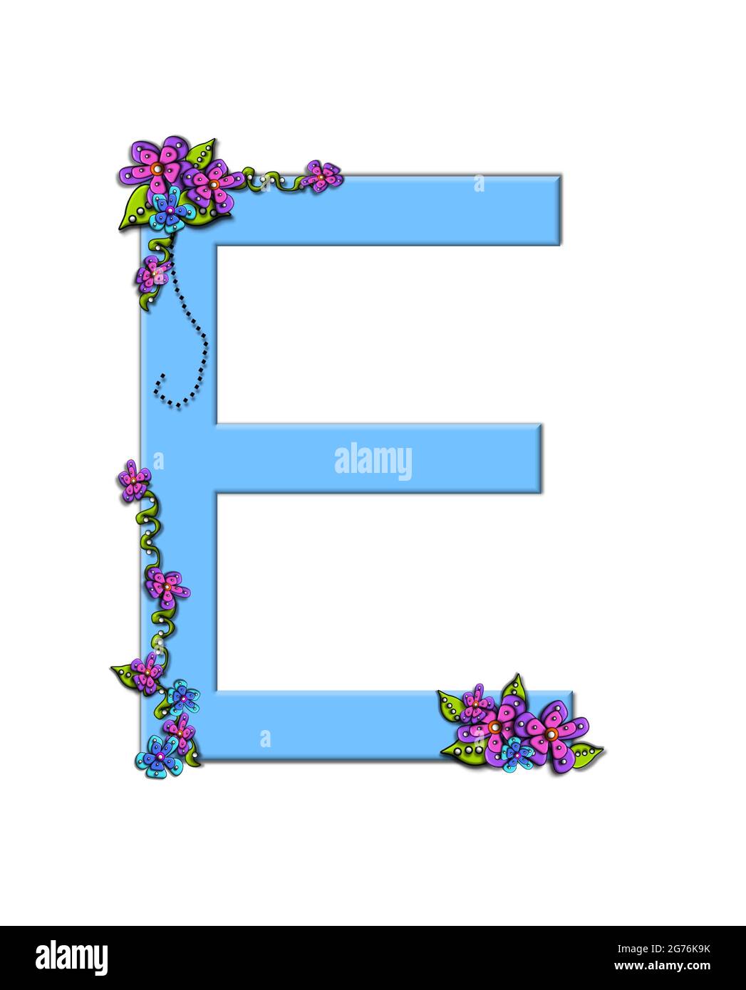 The soft, blue letter E, in the alphabet set "Burst of Spring Blue" is ...
