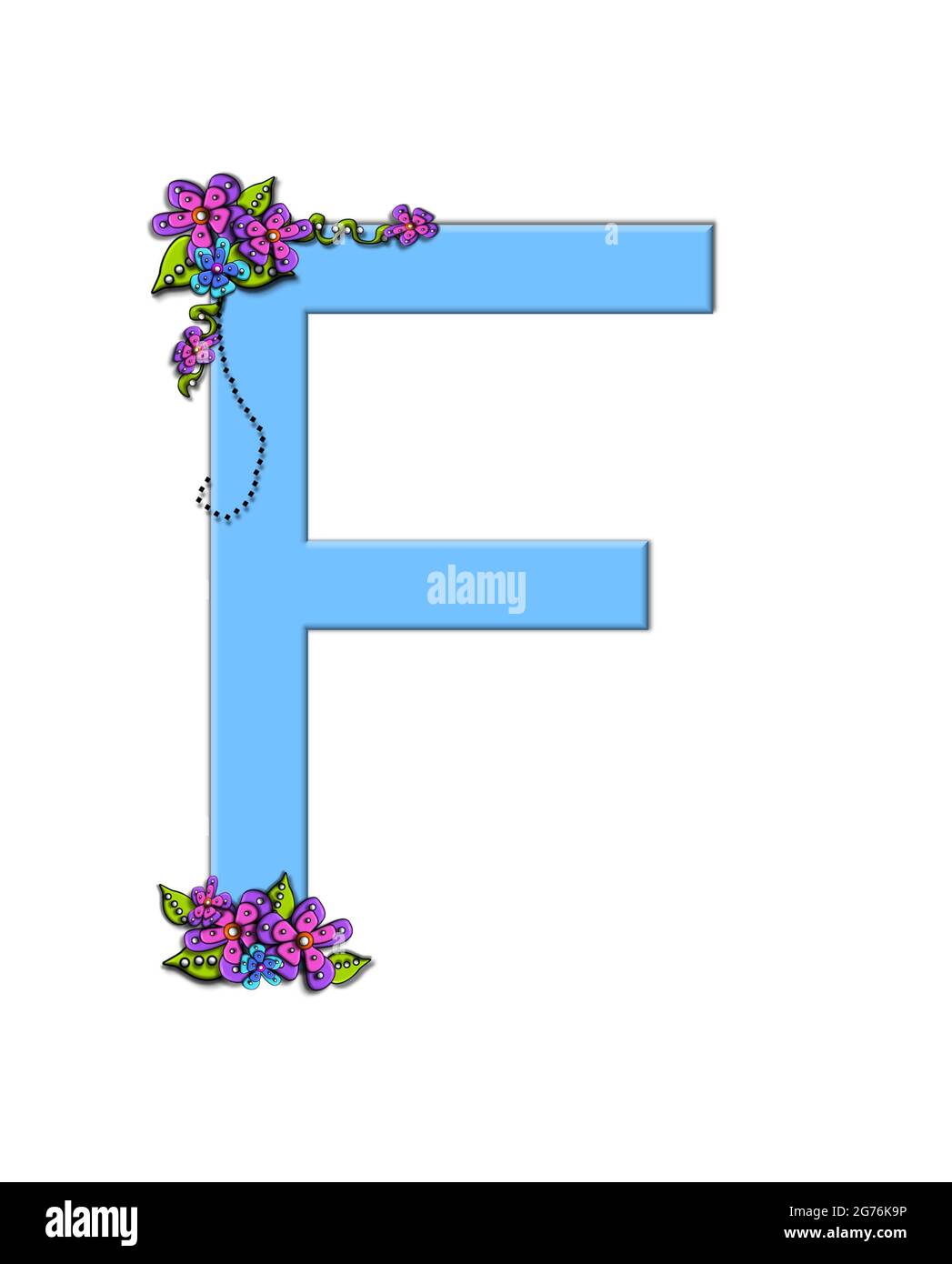 The soft, blue letter F, in the alphabet set "Burst of Spring Blue" is ...