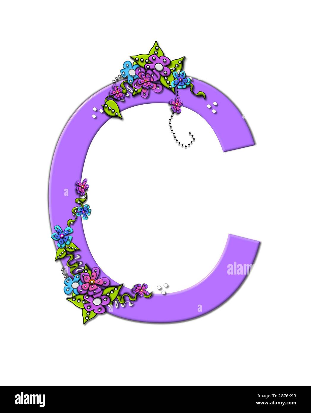 The soft, lilac letter C, in the alphabet set "Burst of Spring Lilac ...