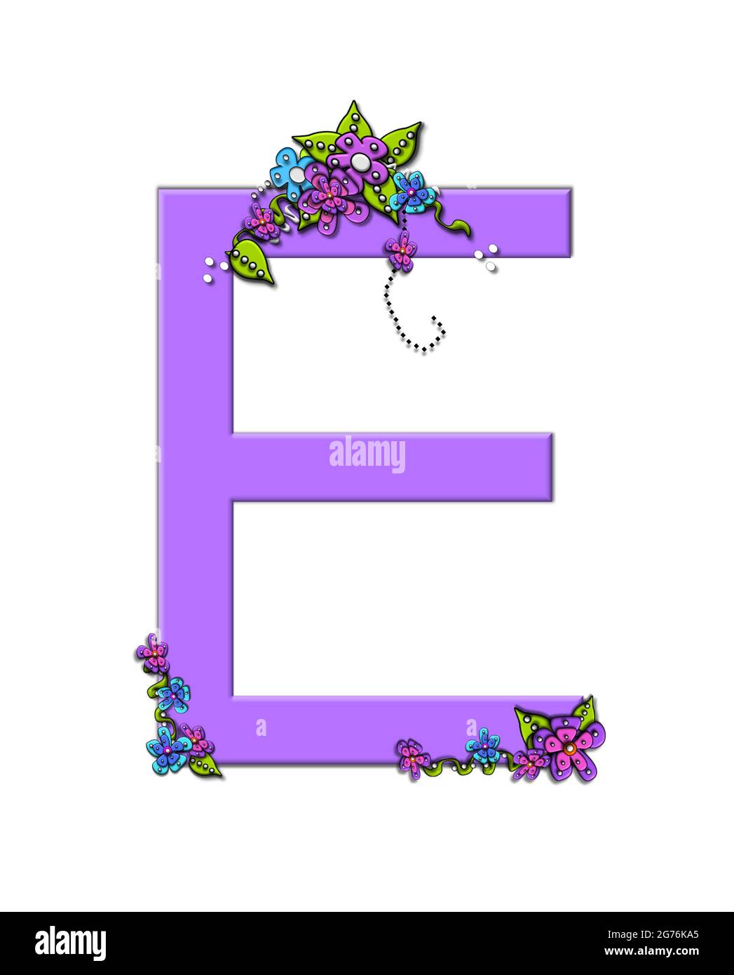 The soft, lilac letter E, in the alphabet set "Burst of Spring Lilac ...