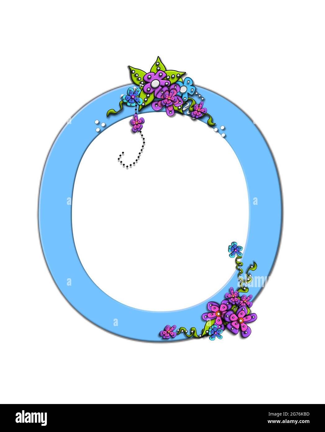 The soft, blue letter O, in the alphabet set "Burst of Spring Blue" is ...