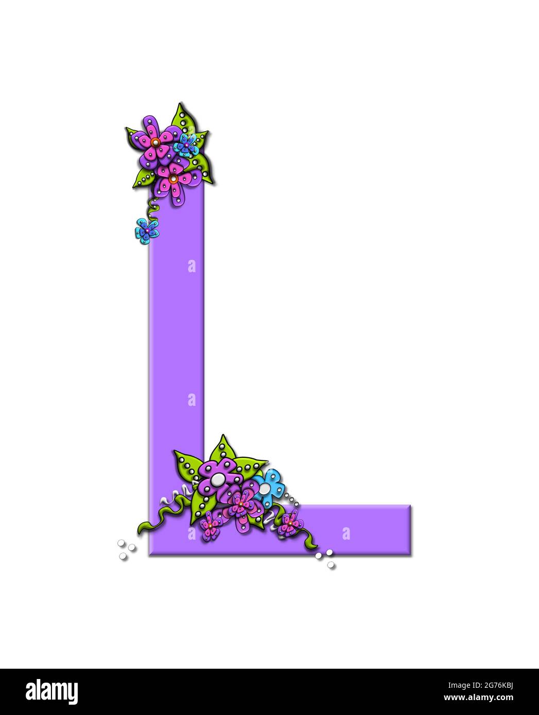 The soft, lilac letter L, in the alphabet set "Burst of Spring Lilac ...