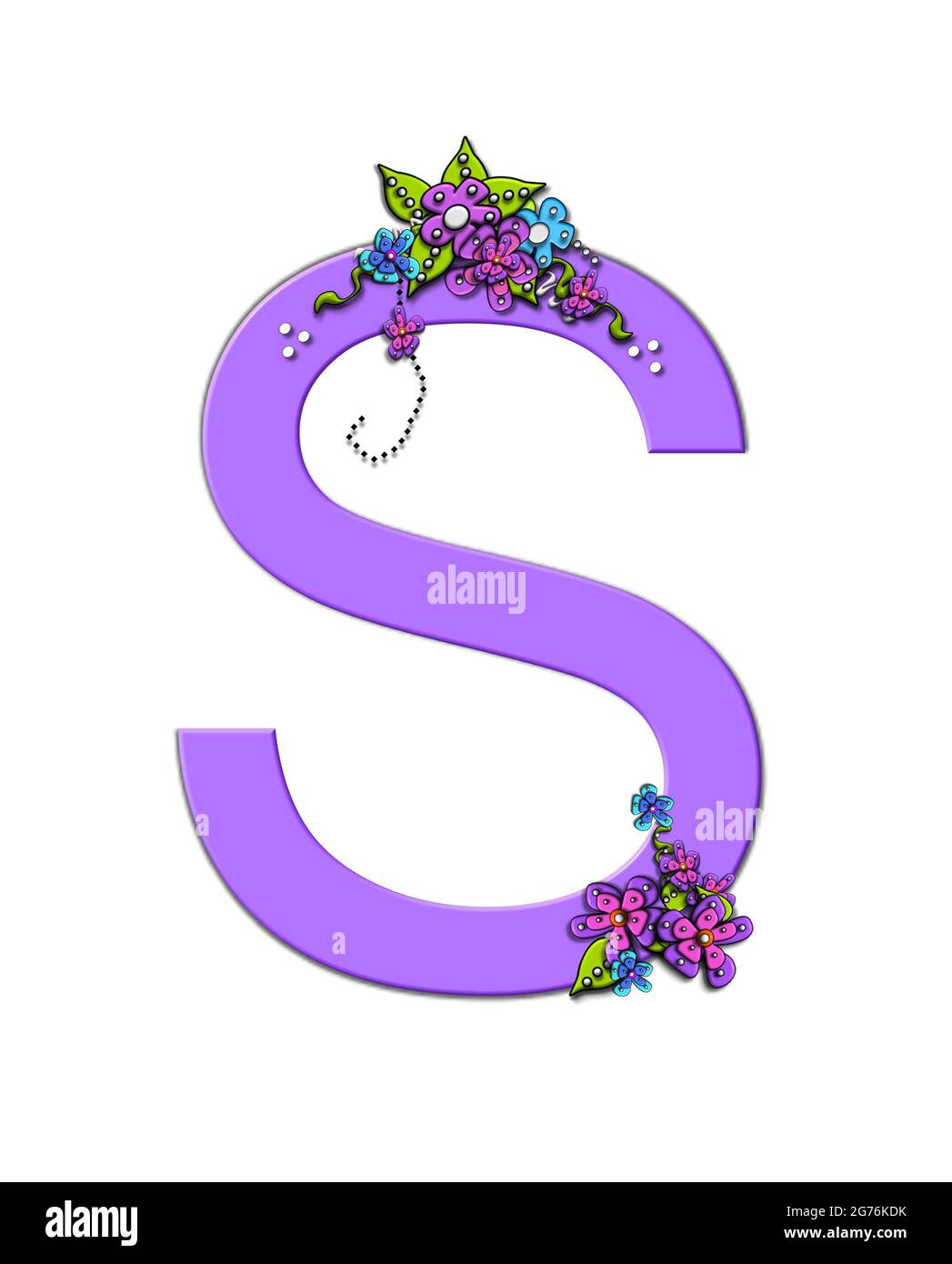 The soft, lilac letter S, in the alphabet set "Burst of Spring Lilac ...