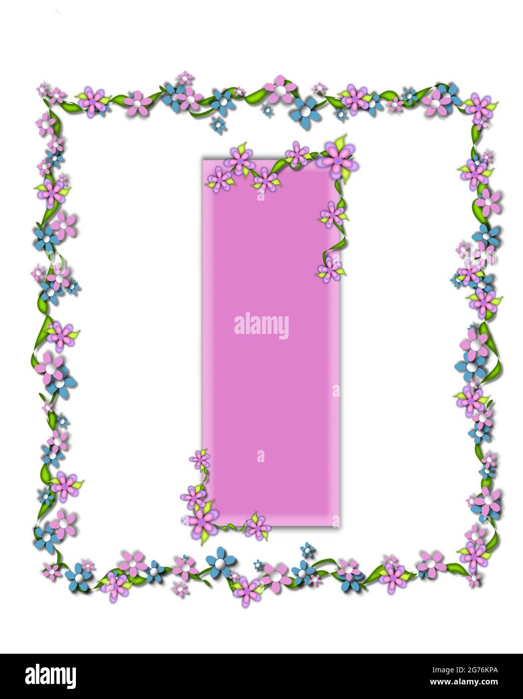 The letter I, in the alphabet set "Daisy Fair Pink" is a soft pastel ...