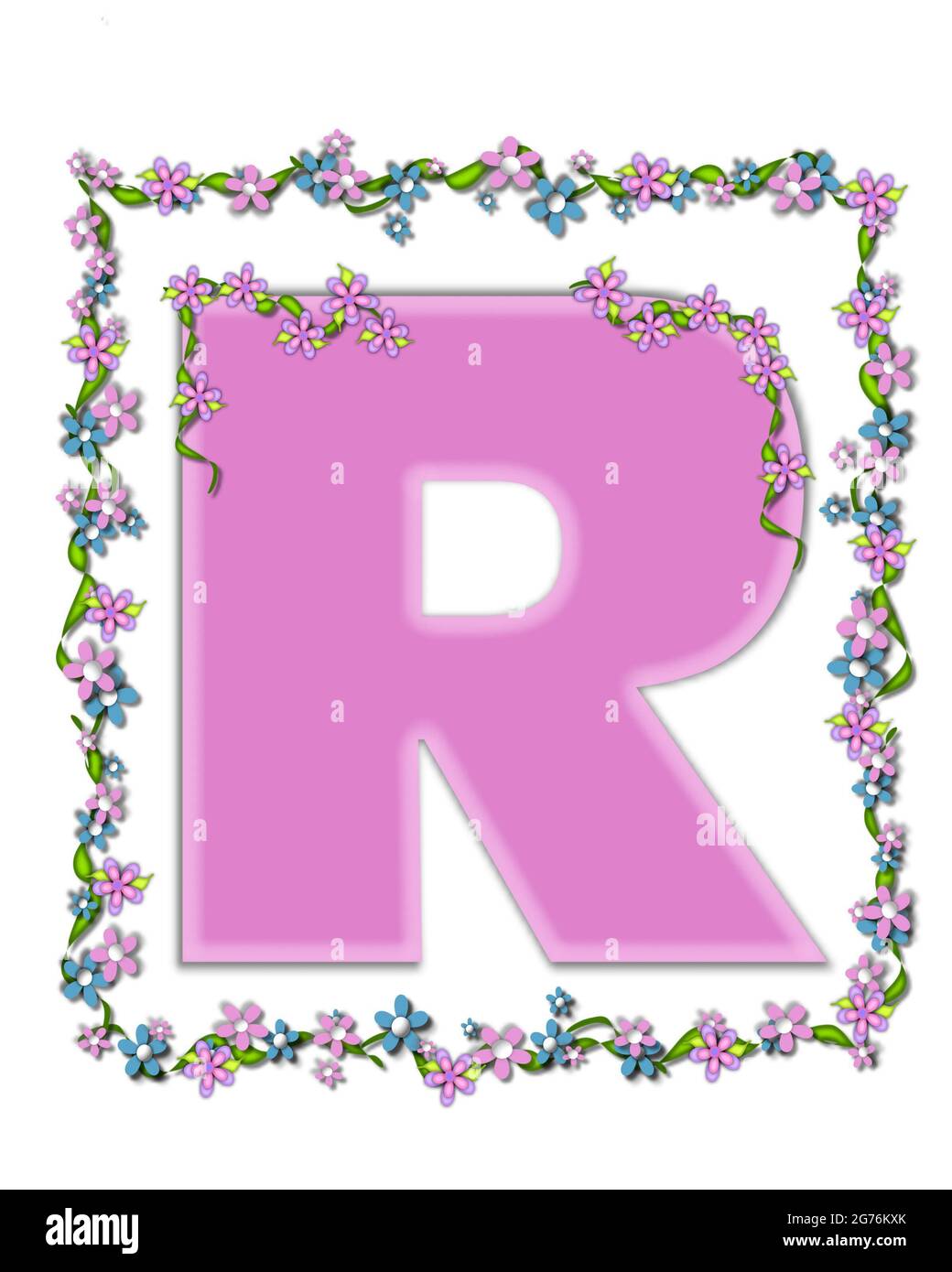The letter S, in the alphabet set "Daisy Fair Pink" is a soft pastel ...
