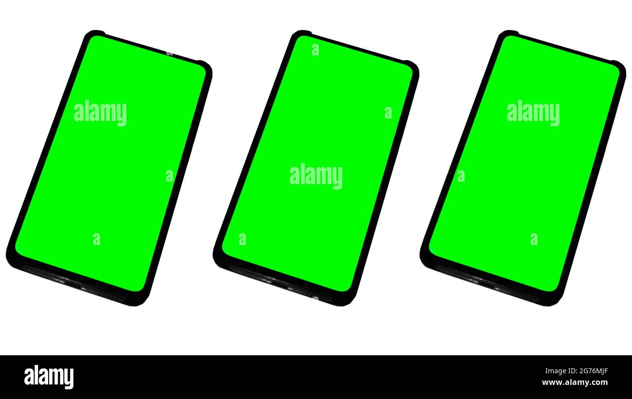 Modern smartphone green screen on Cut Out Stock Images & Pictures - Alamy
