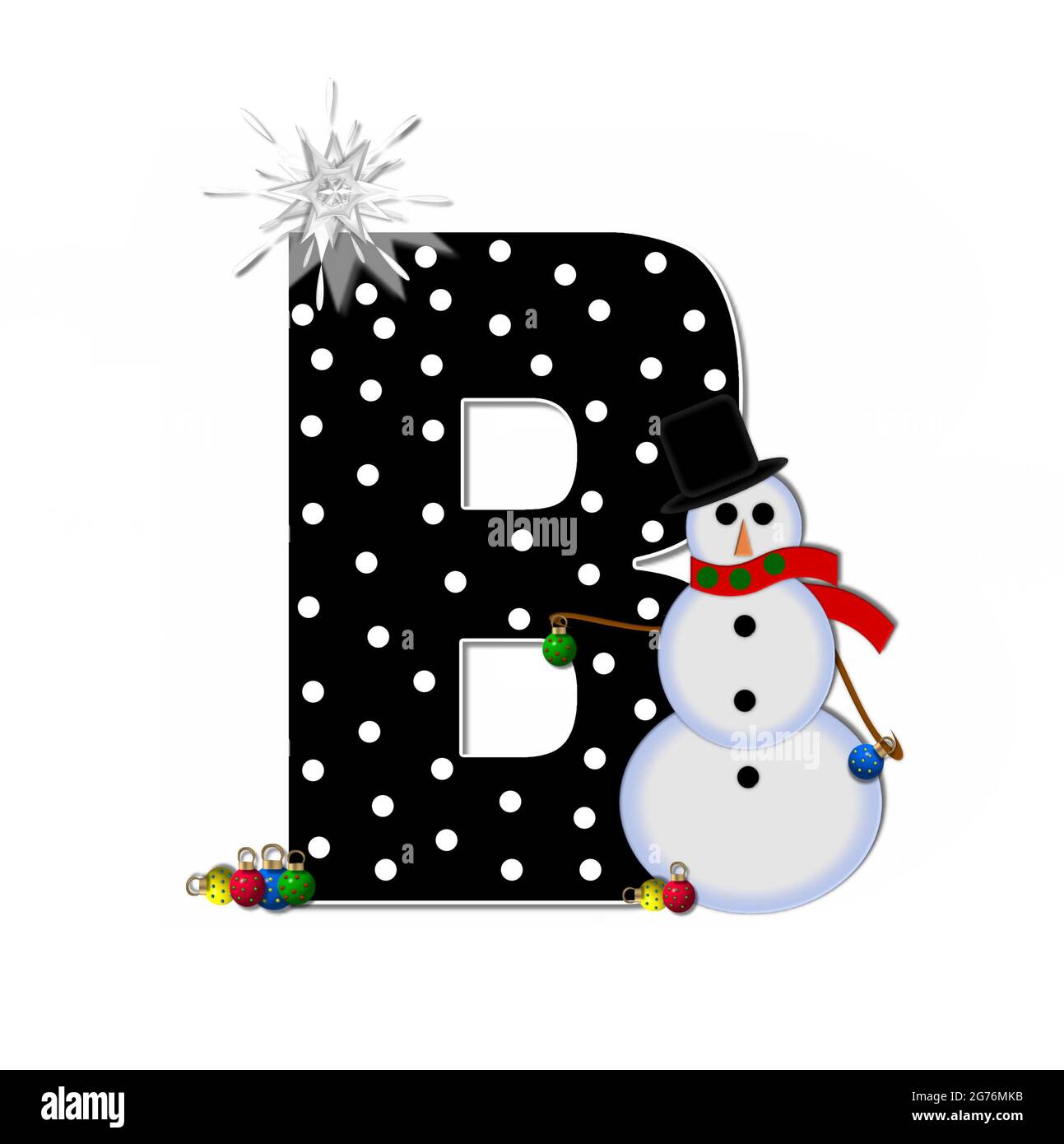 The letter B, in the alphabet set "Frosty", is black and decorated with ...