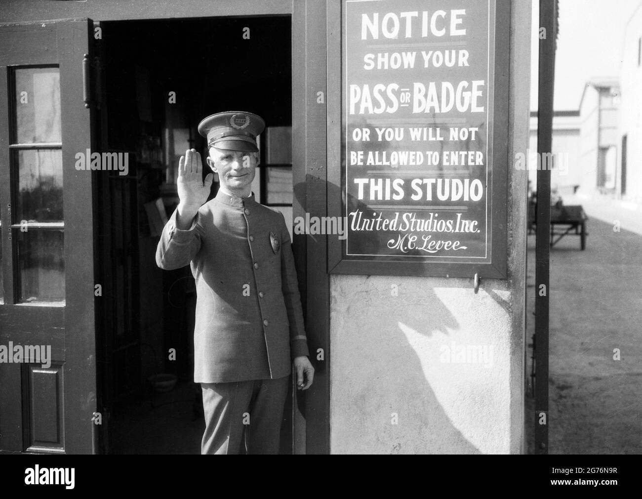 Guard at United Studios, Hollywood, California, ca 1930 Stock Photo - Alamy