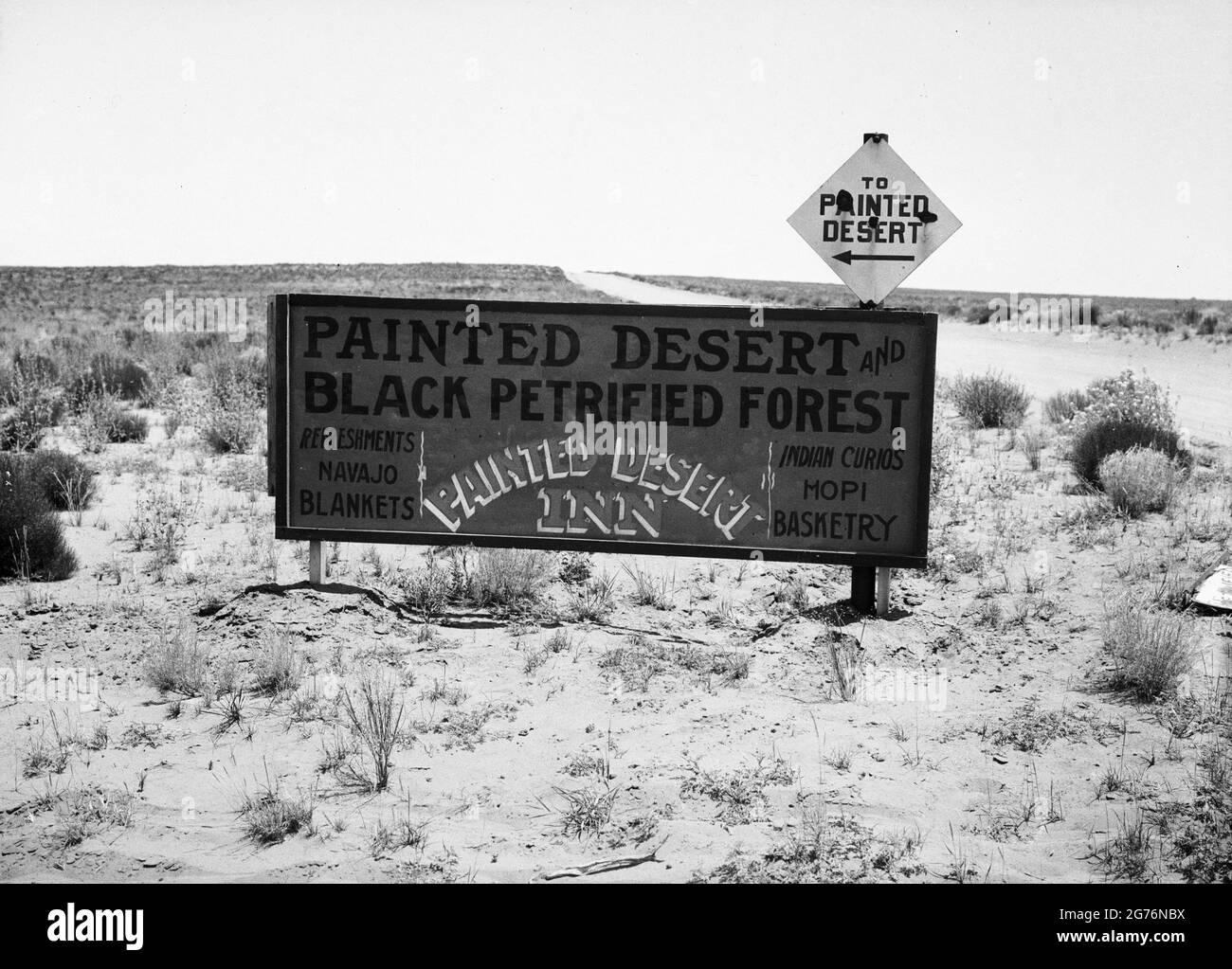 Painted Desert Inn Sign, Arizona, ca 1903 Stock Photo - Alamy