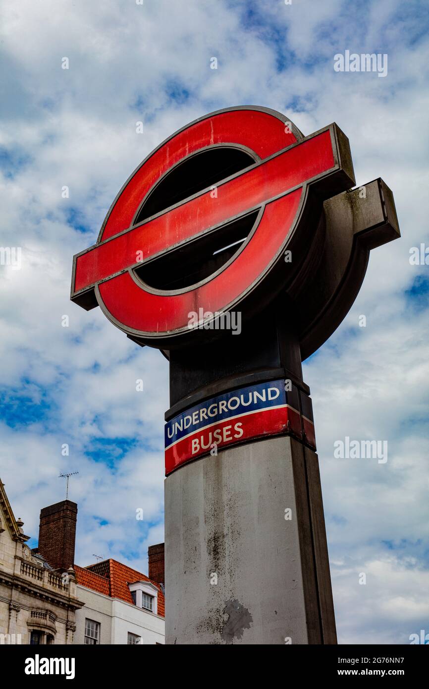 London Underground sign in Hammersmith, West London, UK Stock Photo - Alamy