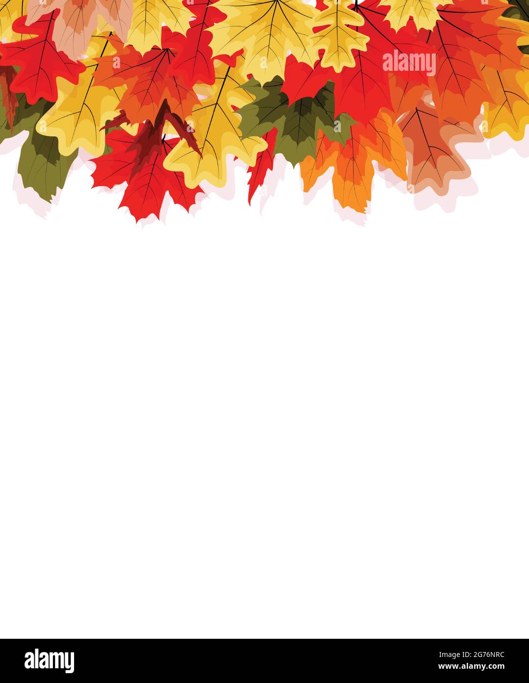 Autumn natural background template with falling leaves. EPS10 Stock ...