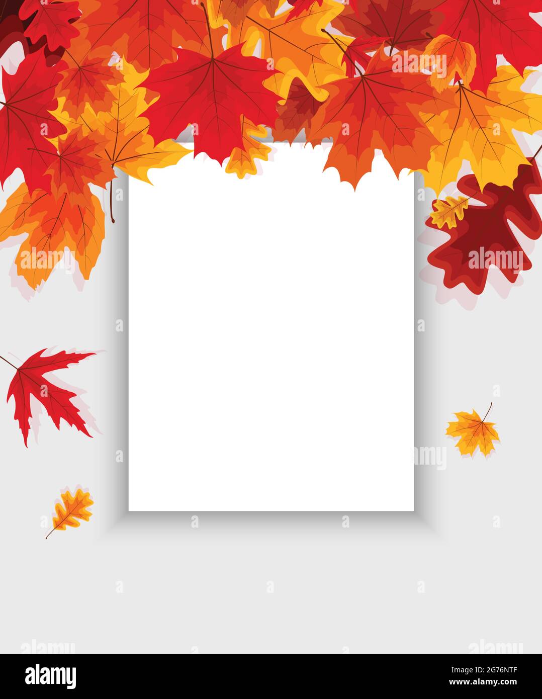 Autumn natural background template with falling leaves. EPS10 Stock ...