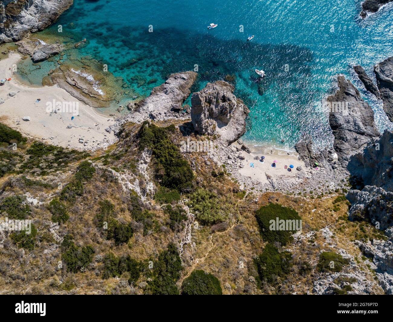 Aerial view of Capo Vaticano, Calabria, Italy. Promontory. Rocks ...