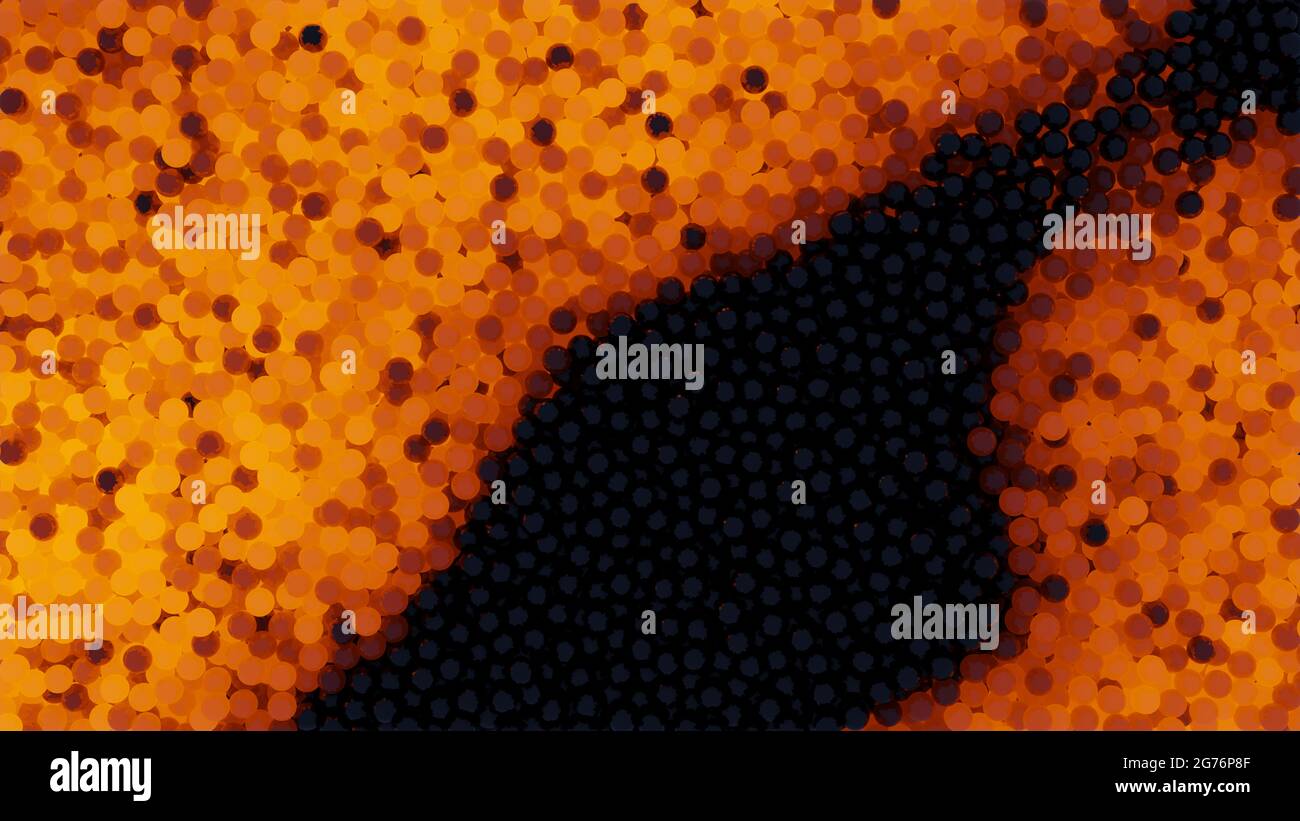 Countless black shiny orange particles. 3D illustration Stock Photo - Alamy
