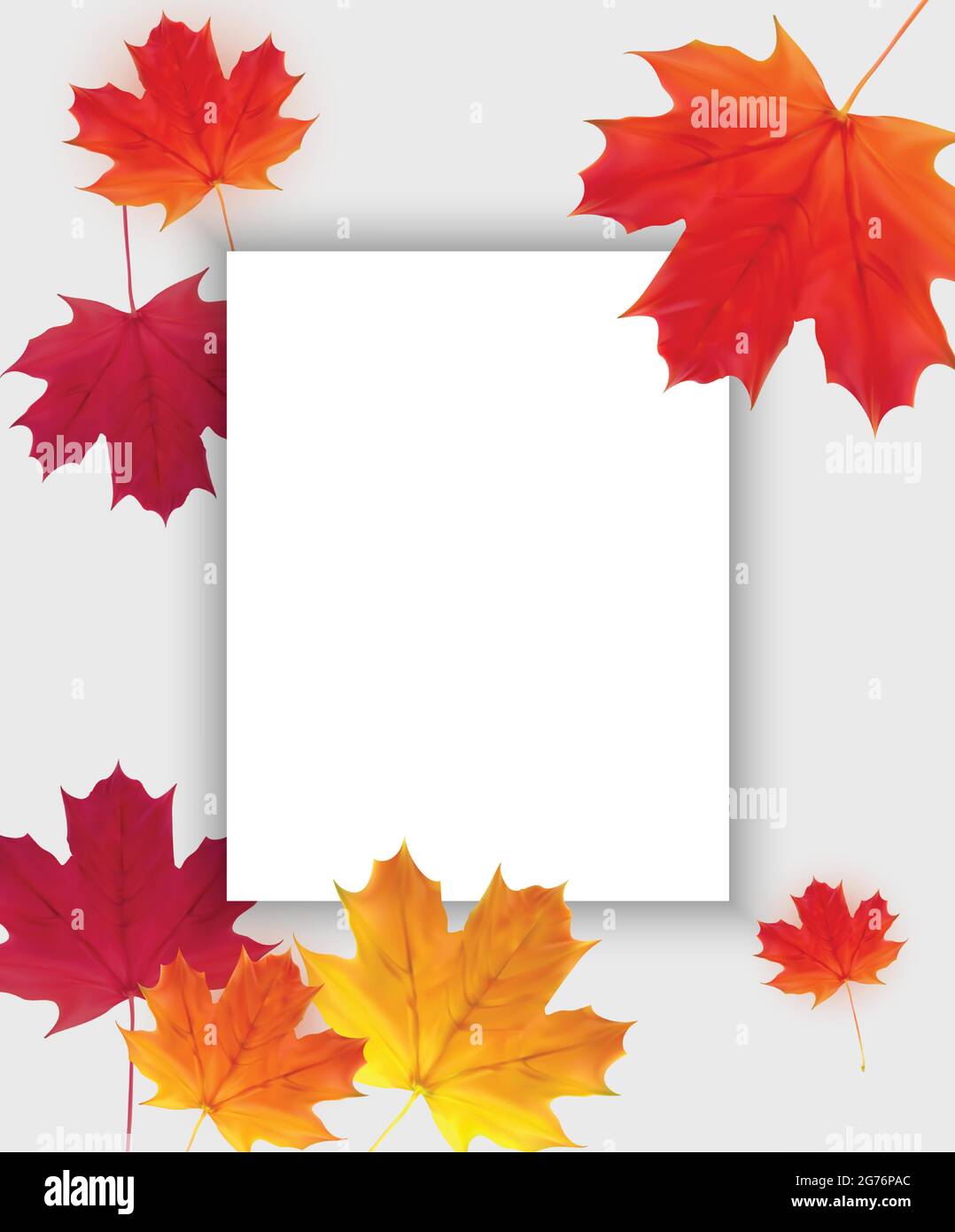 Autumn natural background template with falling leaves. EPS10 Stock ...
