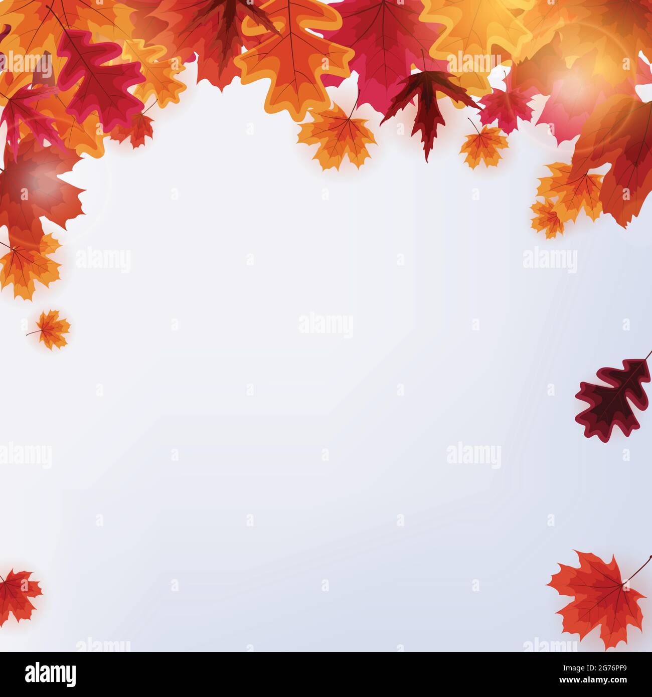 Autumn natural background template with falling leaves. EPS10 Stock ...