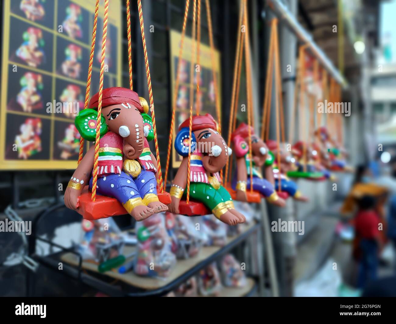 A selective focus shot of traditional Indian decoratives in a souvenir shop Stock Photo - Alamy
