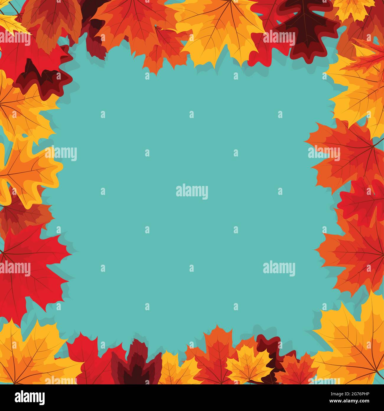 Autumn natural background template with falling leaves. EPS10 Stock ...