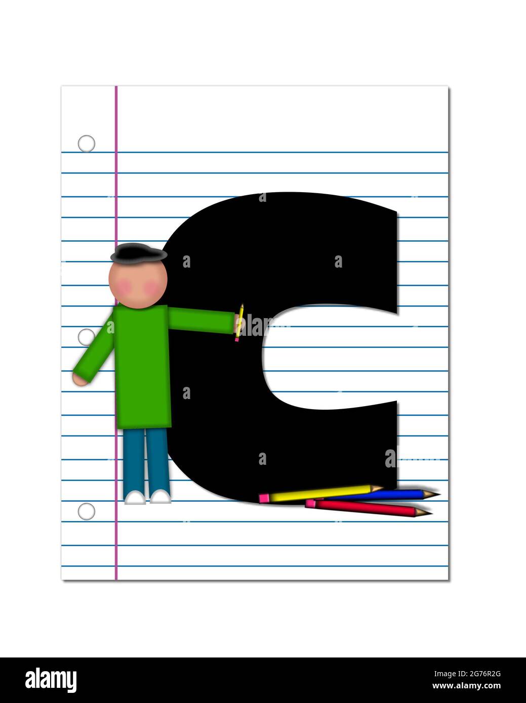 The letter C, in the alphabet set "Start of School Two", is black ...