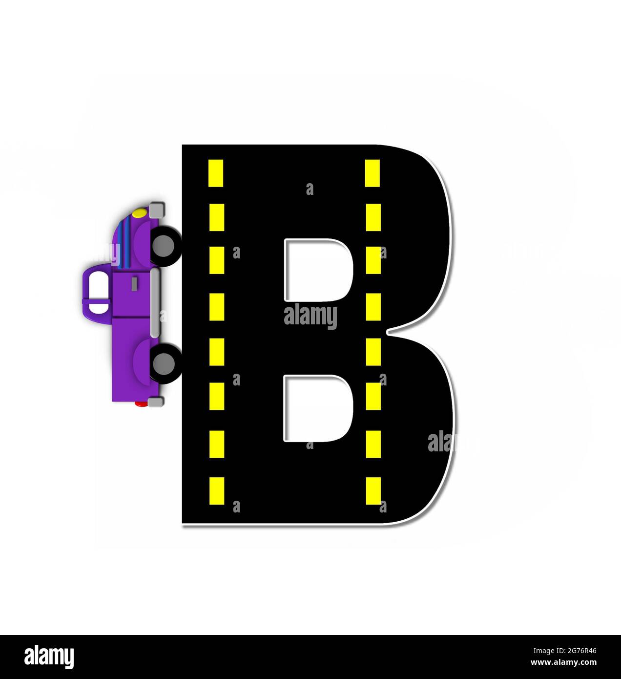 The letter B, in the alphabet set "Transportation by Road", is black ...