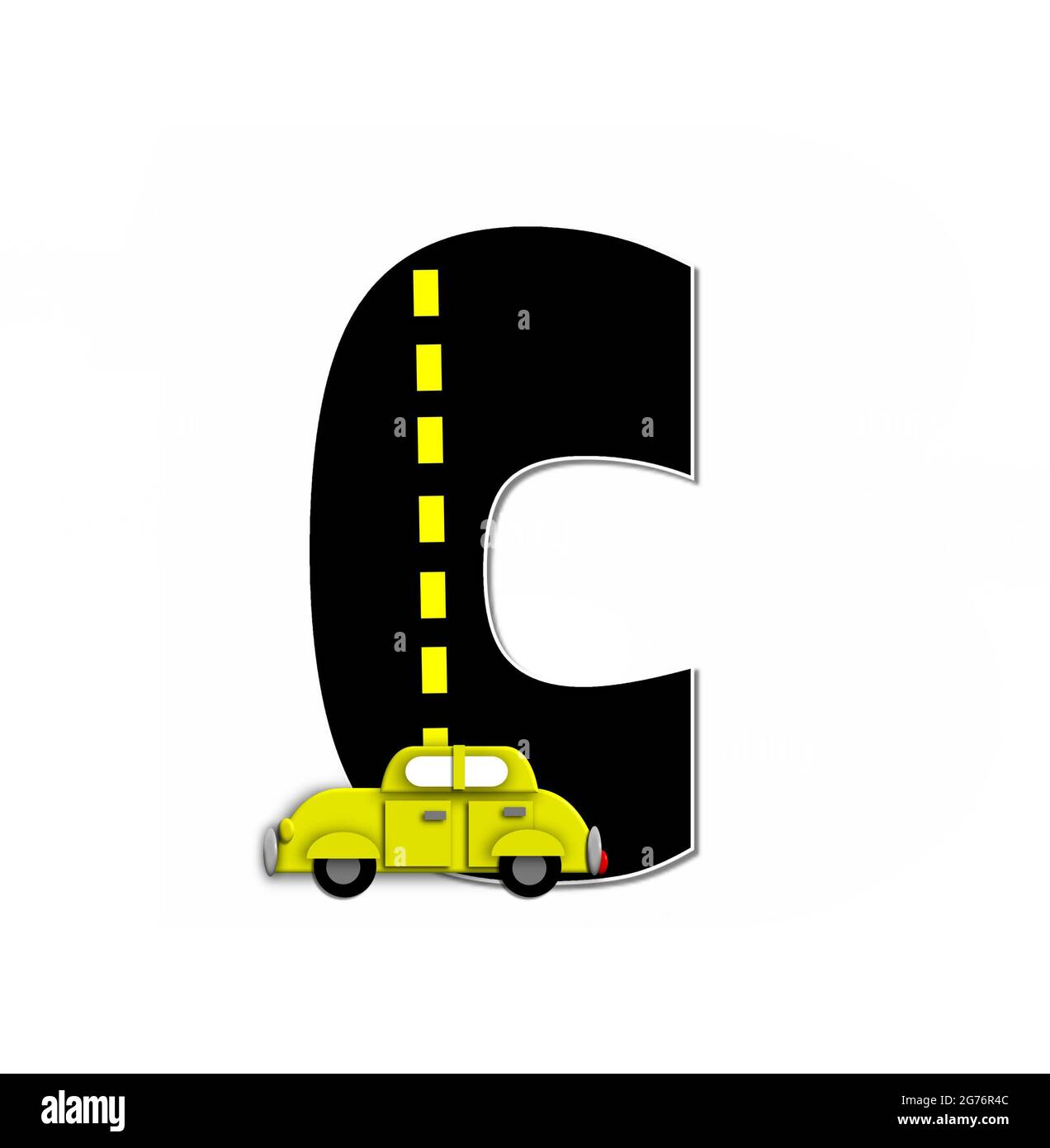 The letter C, in the alphabet set "Transportation by Road", is black ...