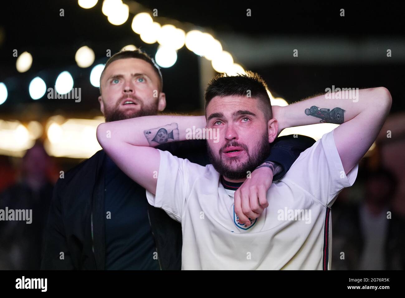 An England fan in tears at Luna Springs in Birmingham watching the UEFA ...